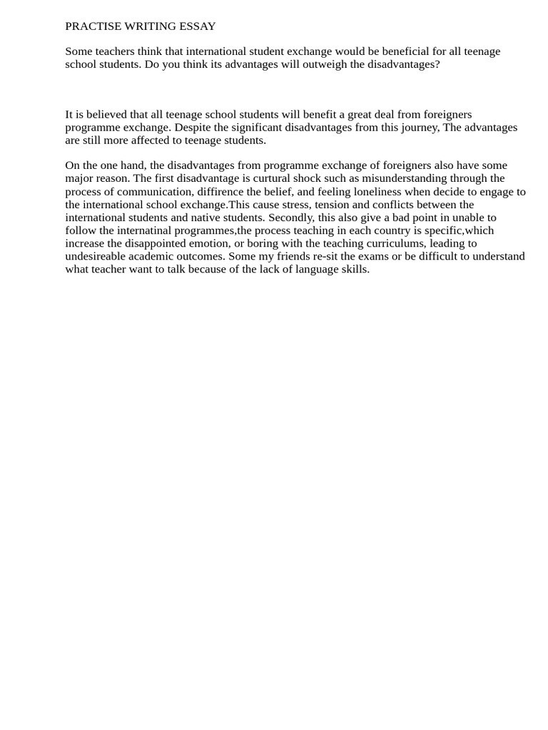 Practise Writing Essay | PDF