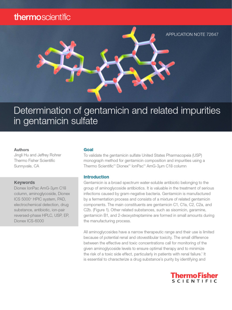 Gentamicin Analysis Using HPLC-PAD | PDF | Detection Limit | High ...
