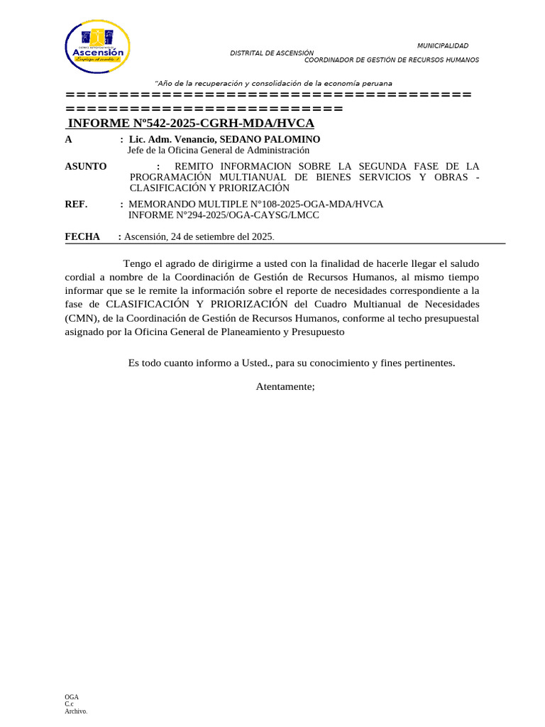 542-2025 - Remito Informacion Sobre La Fase de Clasificacion y ...