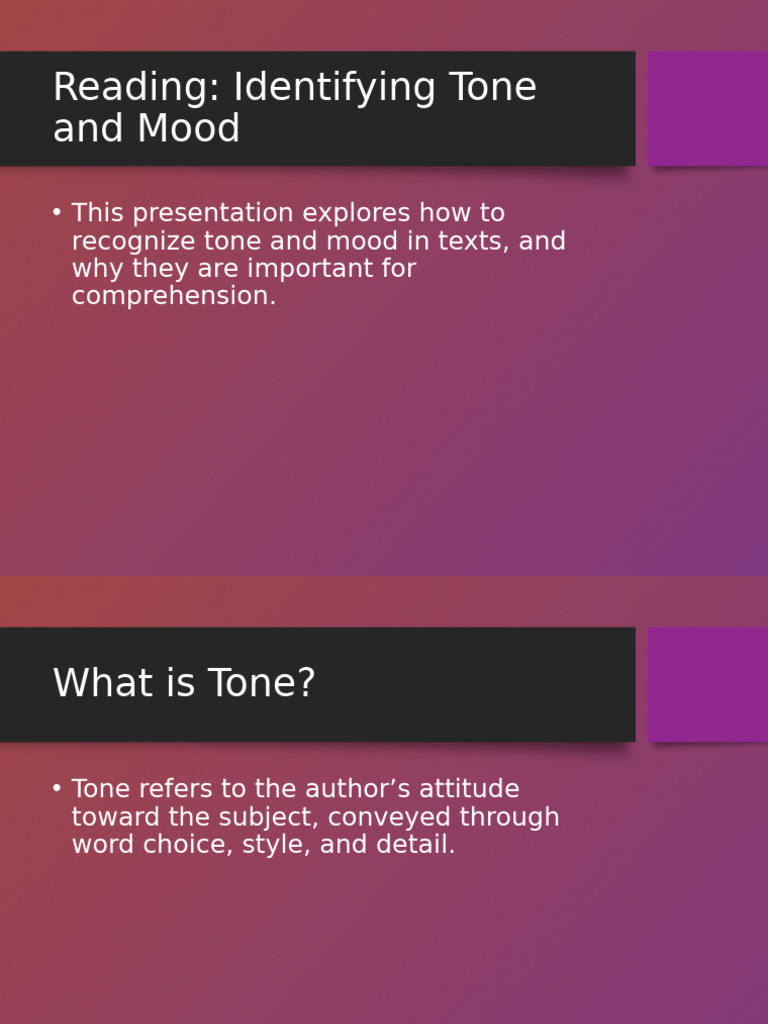 Reading Identifying Tone and Mood | PDF