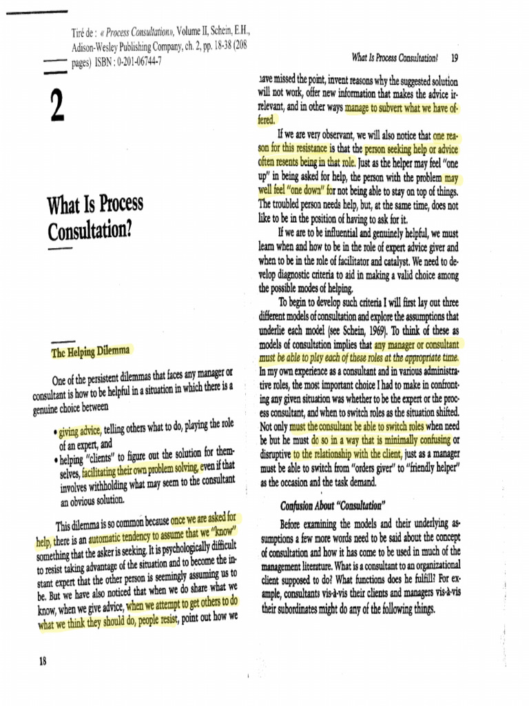 S2 - Schein - What Is Process Consultation 18-38 | PDF