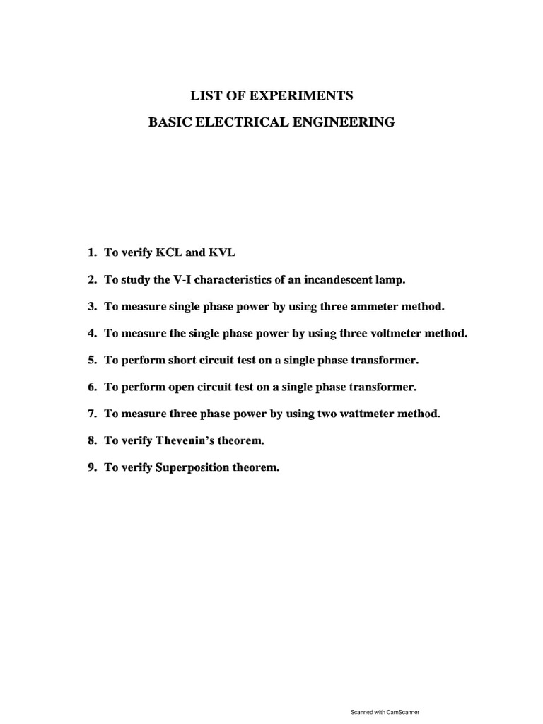 BEE Lab Manual | PDF