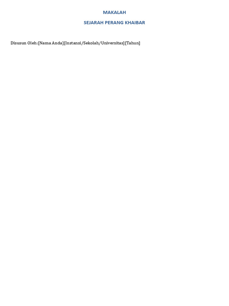 Makalah Sejarah Perang Khaibar Revisi-1.Docx 20250725 161453 0000 | PDF