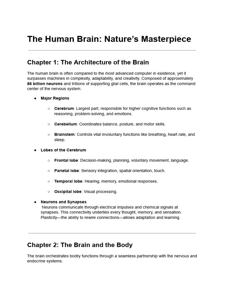 Understanding the Human Brain's Complexity | PDF | Brain | Memory