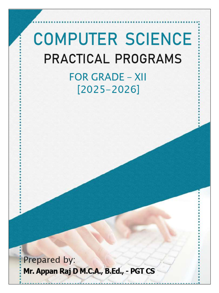 Class Xii Cs Practical Exercises 2025-2026 | PDF | Text File | Letter Case