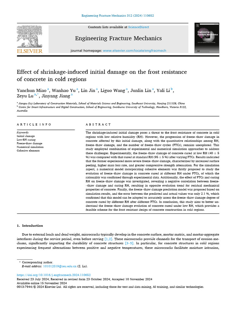 2024-EFM-Effect of Shrinkage-Induced Initial Damage On The Frost ...