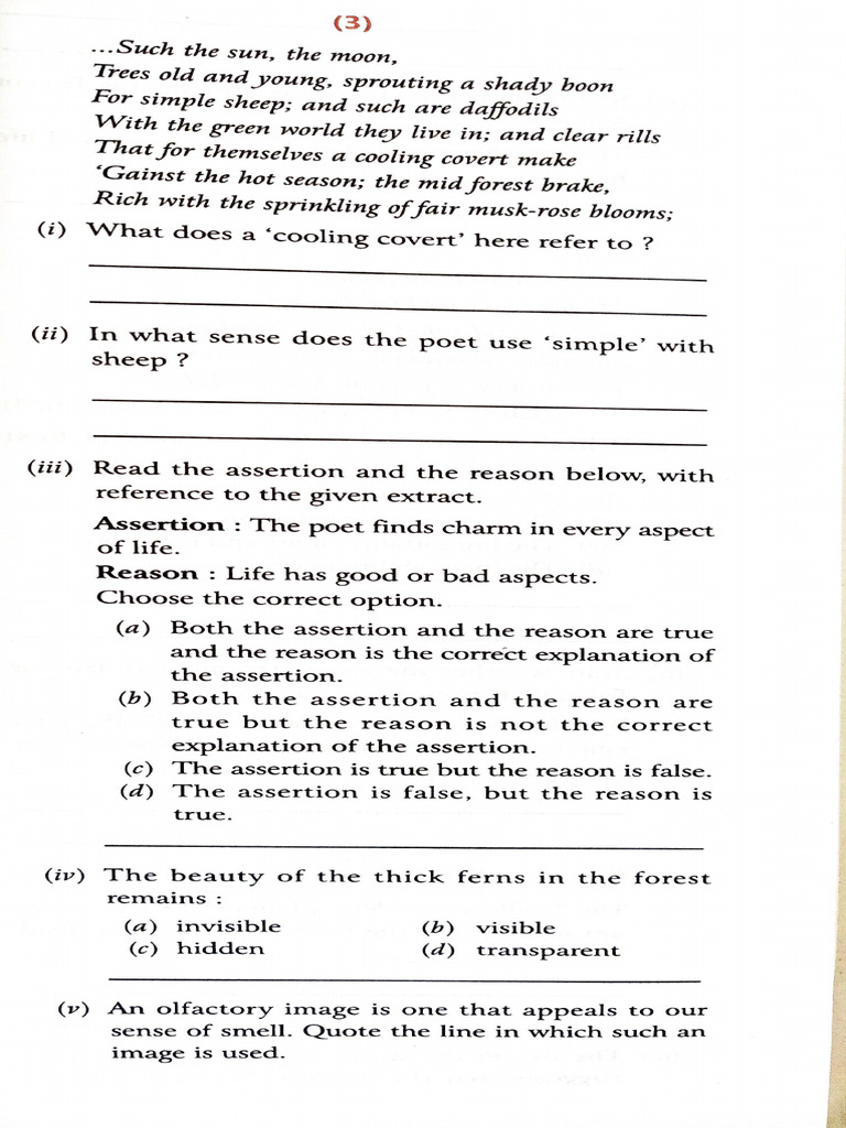 Extract Based Question of Poem - 3 | PDF