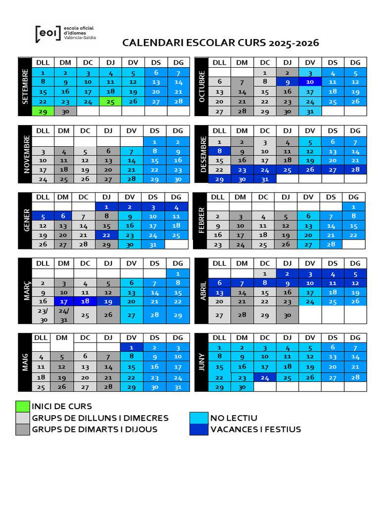 25 - 26 - Calend - VAL - WEB2 EOI Zaidia | PDF