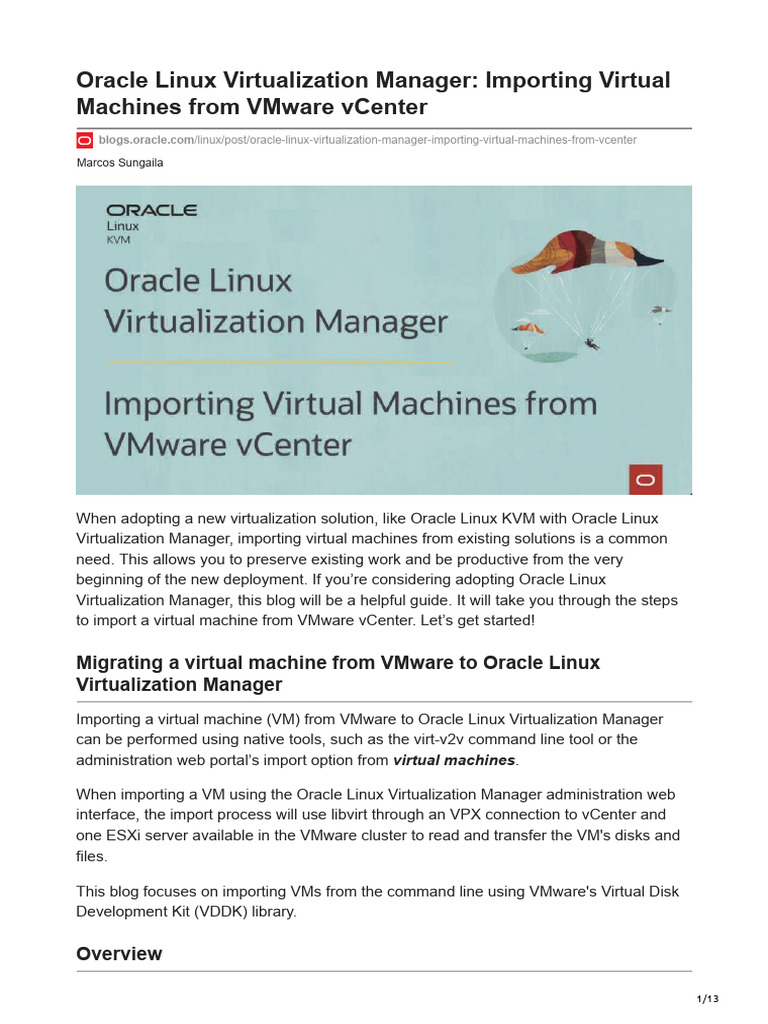 Importing VMs to Oracle OLVM from VMware | PDF | Virtual Machine ...