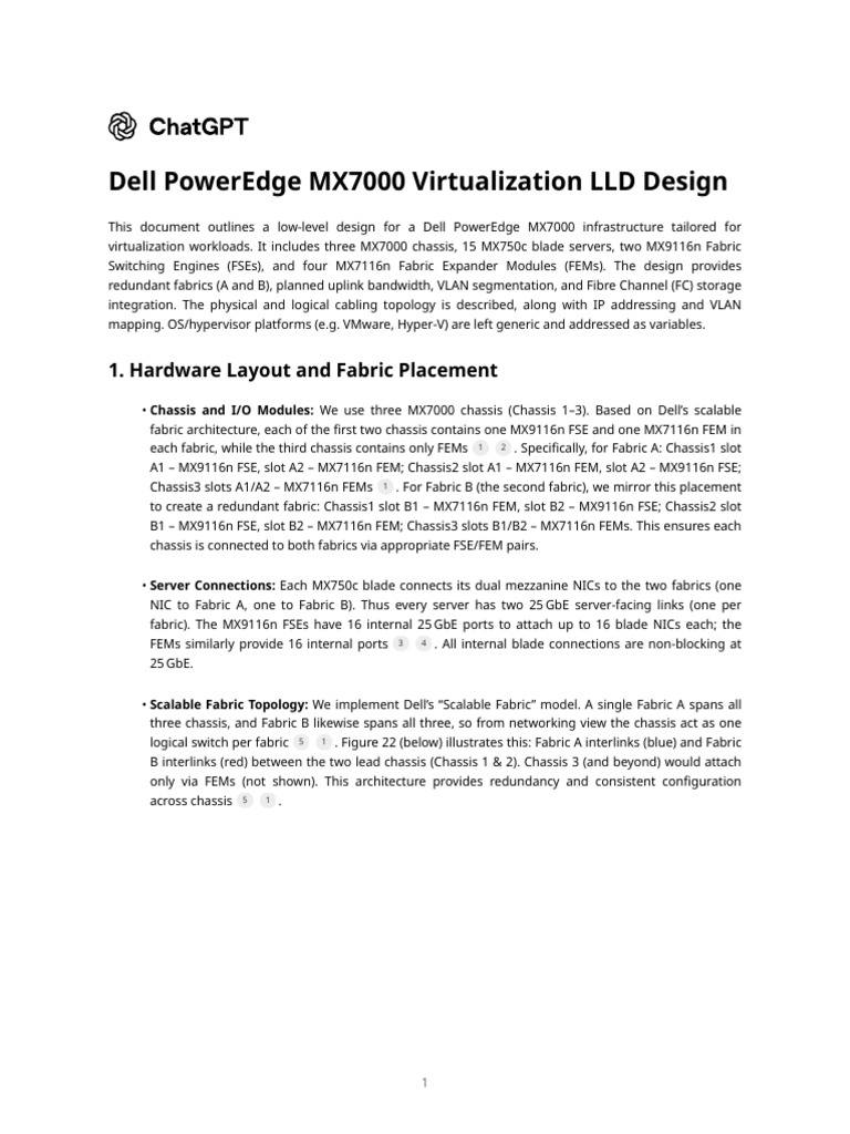 Dell PowerEdge MX7000 Virtualization LLD Design | PDF | Computer Science | Computer Architecture