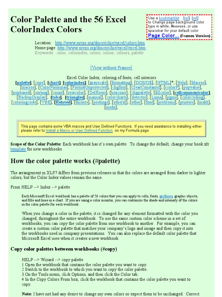 MS Office Excel 2000 Color Palette | PDF | Magenta | Microsoft Excel