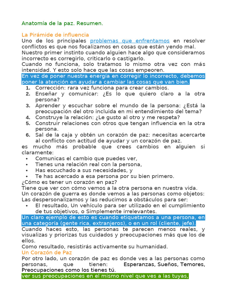 Anatomia de La Paz Resumen | PDF