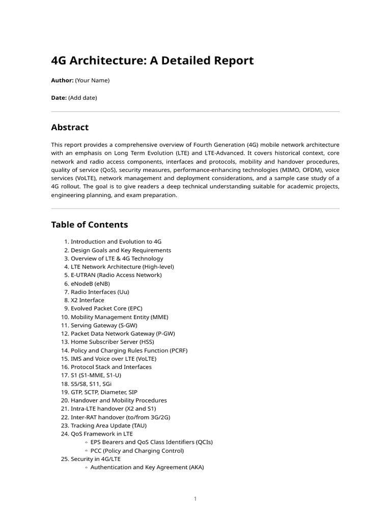 4G Mobile Network Architecture Overview | PDF | Ip Multimedia Subsystem ...