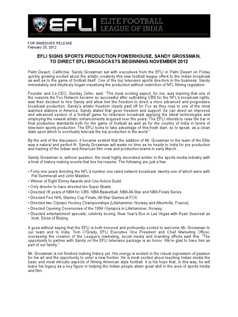 EFLI SandyGrossman 22012 | PDF | Cbs | Sports