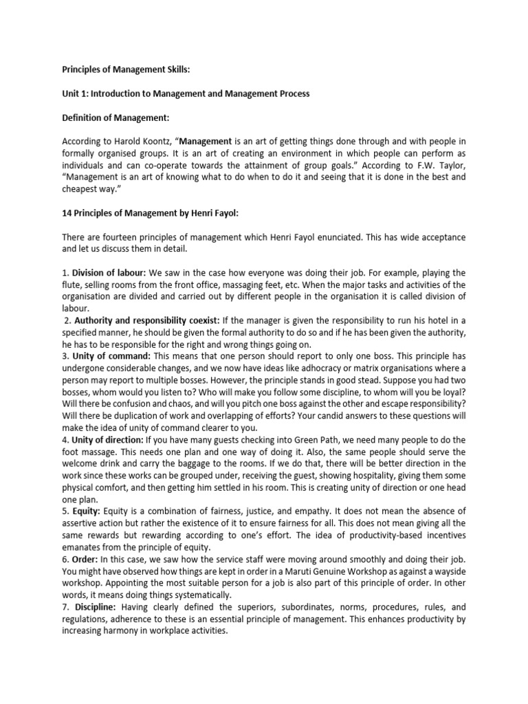 Principles of Management Notes | PDF | Motivational | Motivation