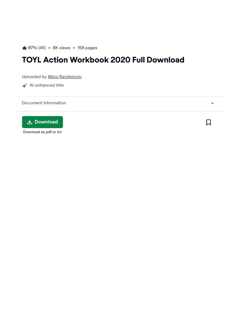 TOYL Action Workbook 2020 Download | PDF | Scribd