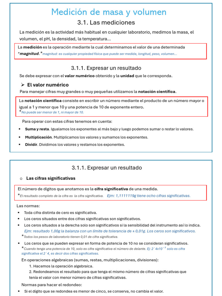 Tema 3 Medición de Masa y Volumen | PDF | Sistema Internacional de ...