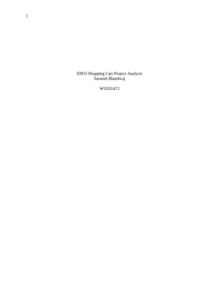 IDEO Shopping Cart Project Analysis | PDF | Innovation | Leadership