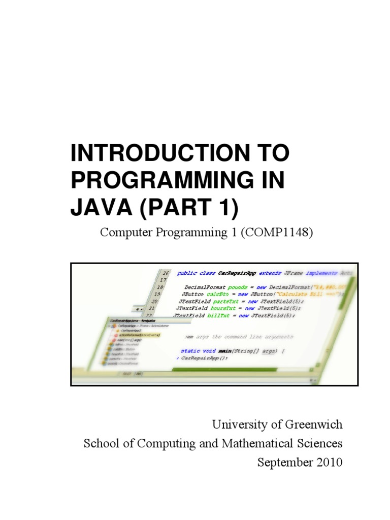 Workbook Part 1 | PDF | Java (Programming Language) | Parameter (Computer Programming)