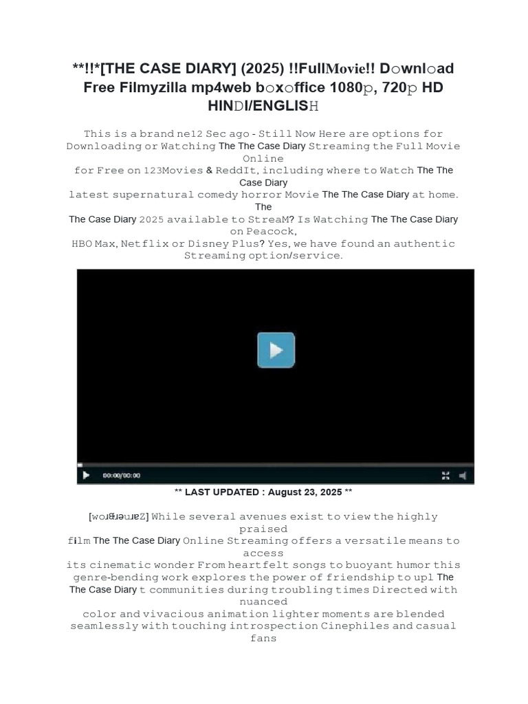 The Case Diary Movie Streaming Guide | PDF