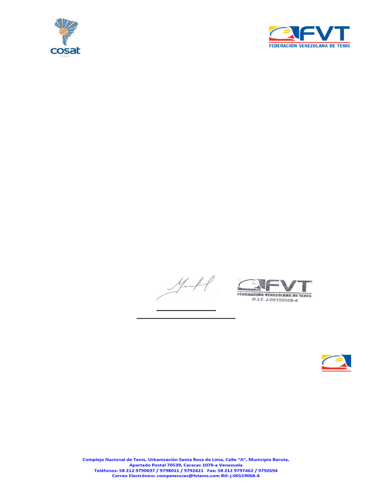 Comunicado Oficial FVT Agosto 11 2025 Torneos COSAT | PDF