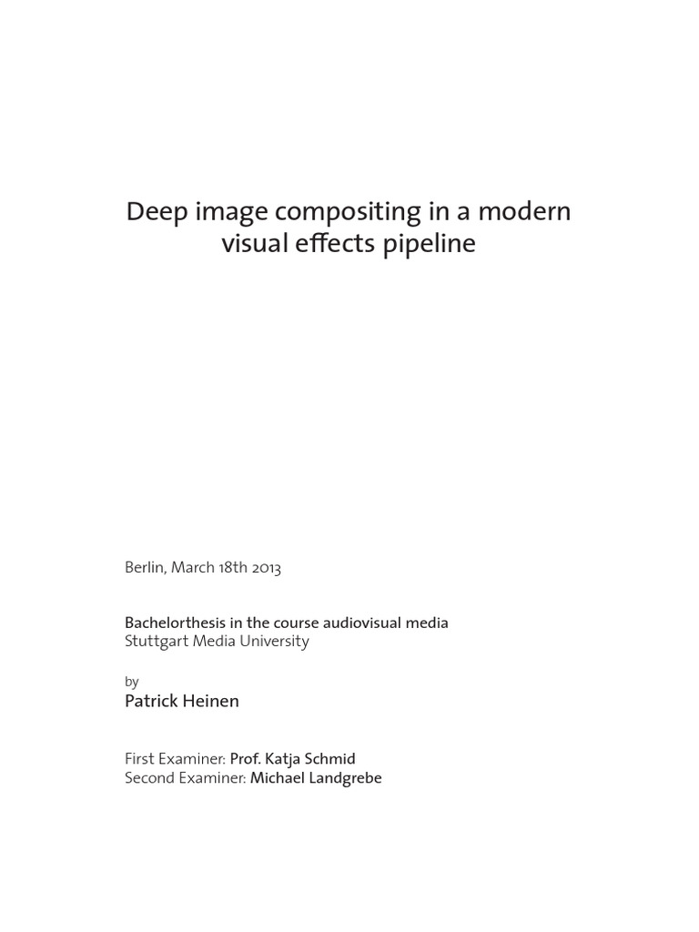 Deep Image Compositing in VFX | PDF | Rendering (Computer Graphics ...