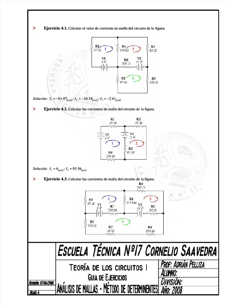 Corrientes y tensiones en circuitos eléctricos | PDF | Red eléctrica ...