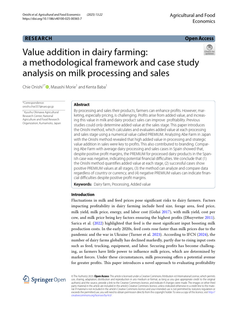 Value Addition in Dairy Farming Analysis | PDF | Farms | Dairy