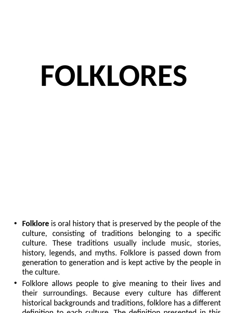 Types of Folklore Explained | PDF