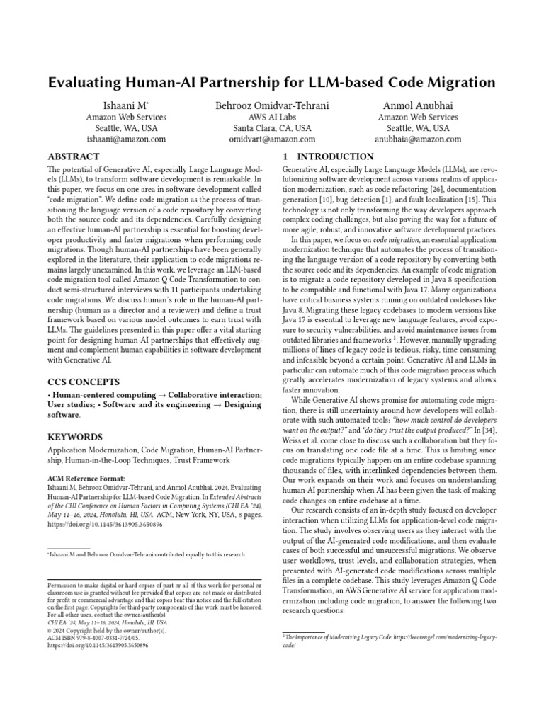 Human-AI Collaboration in Code Migration | PDF | Artificial ...