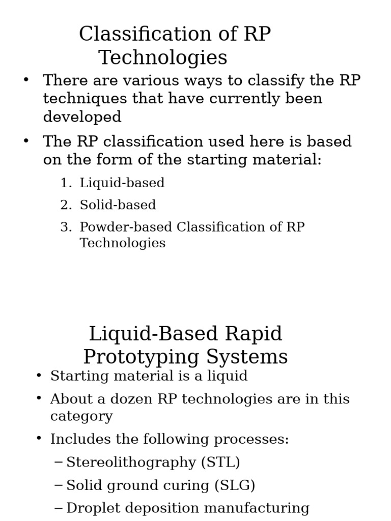 Liquid-Based Rapid Prototyping Overview | PDF | Materials Science ...