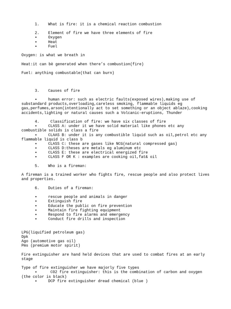 What Is Fire - It Is A Chemical Reaction Combustion | PDF | Fires ...