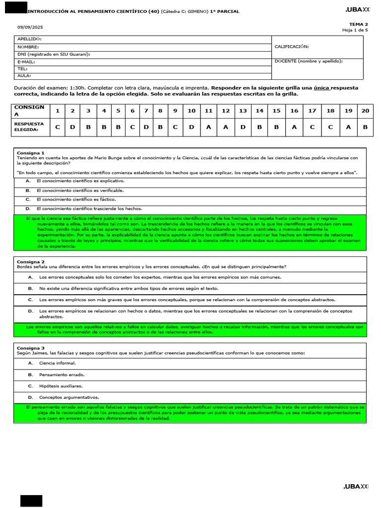 Claves Tema 2 - 1° Parcial 2C25 | PDF | Razonamiento deductivo | Argumento