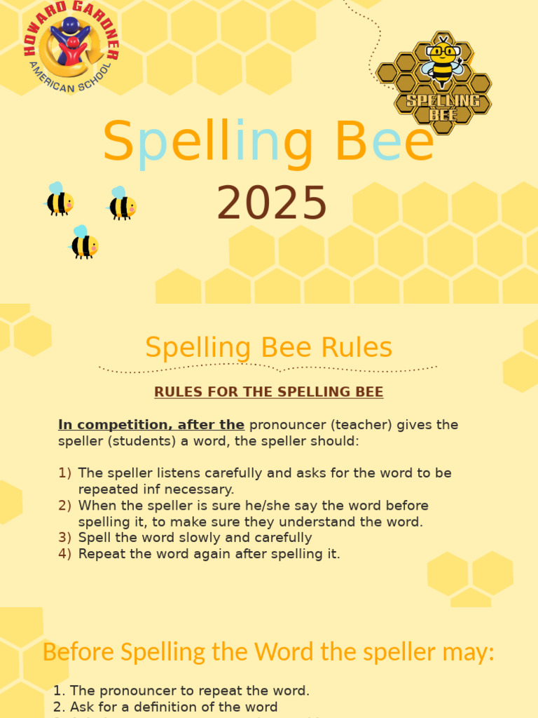 Spelling Bee Rules 2025 | PDF