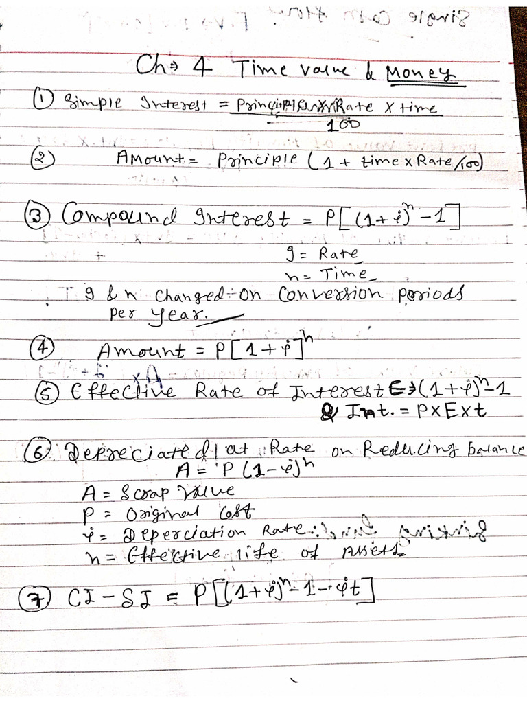 TVM Chapter All Formula | PDF