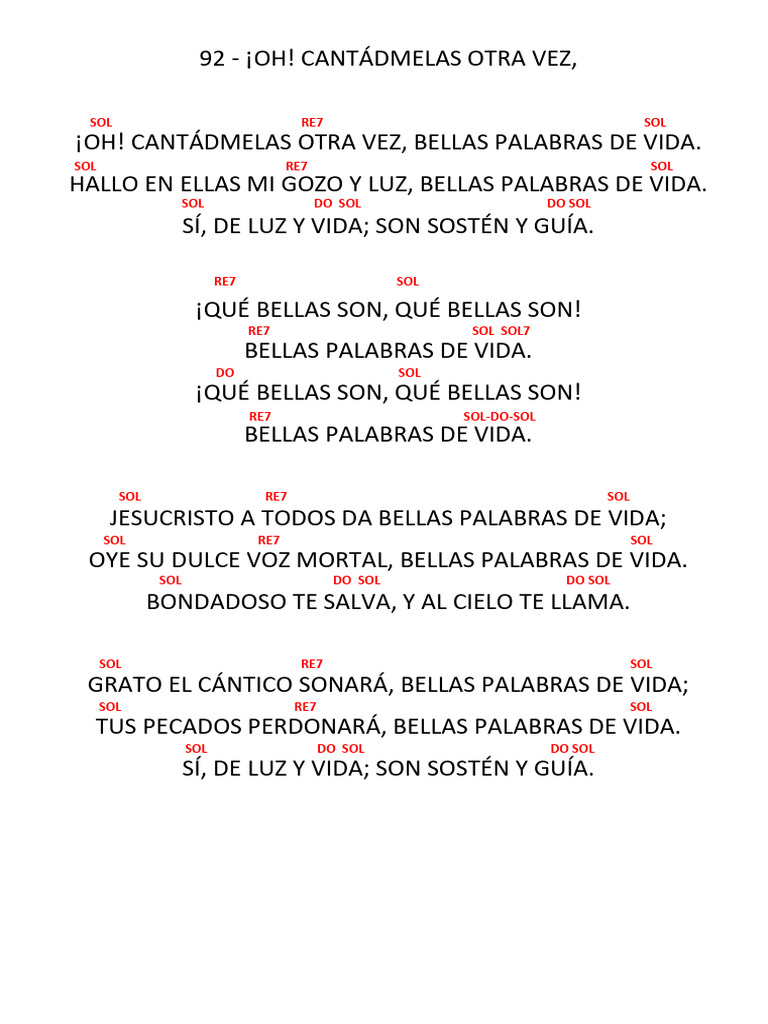 92 - Oh Cantádmelas Otra Vez | PDF