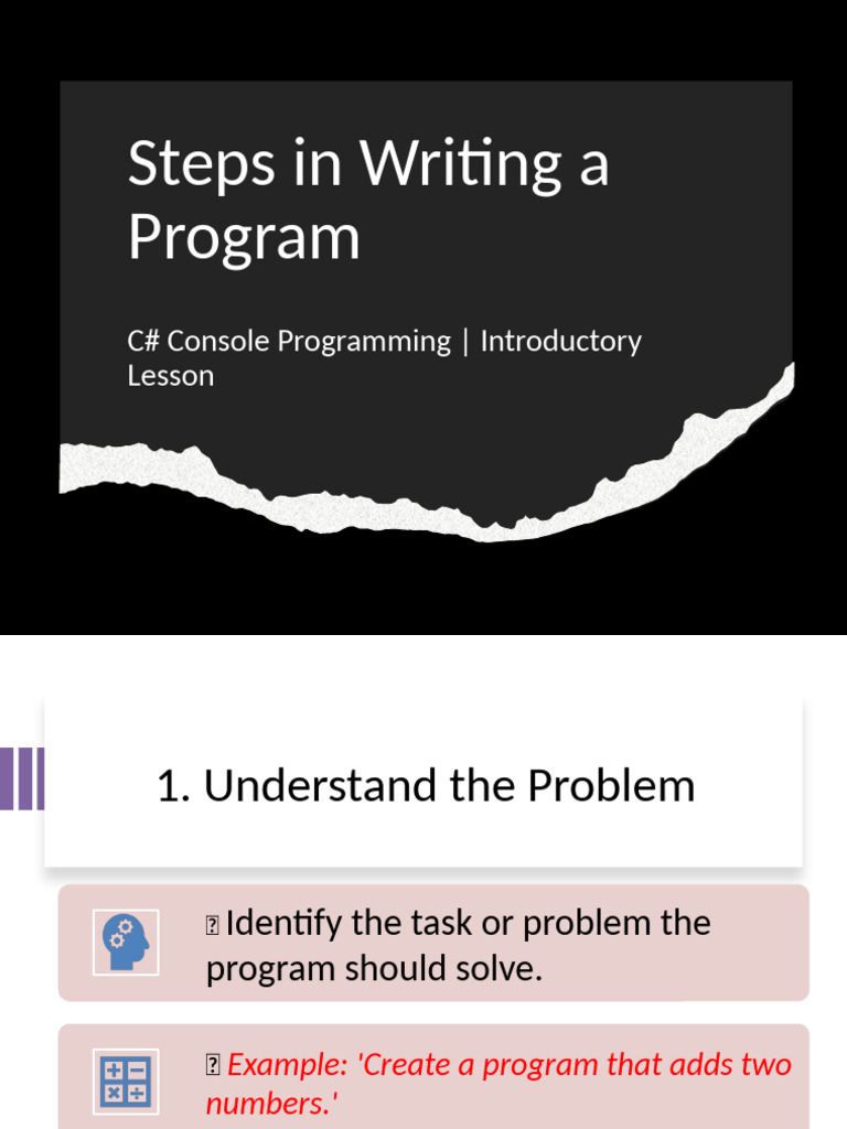 Steps in Writing A Program CSharp | PDF