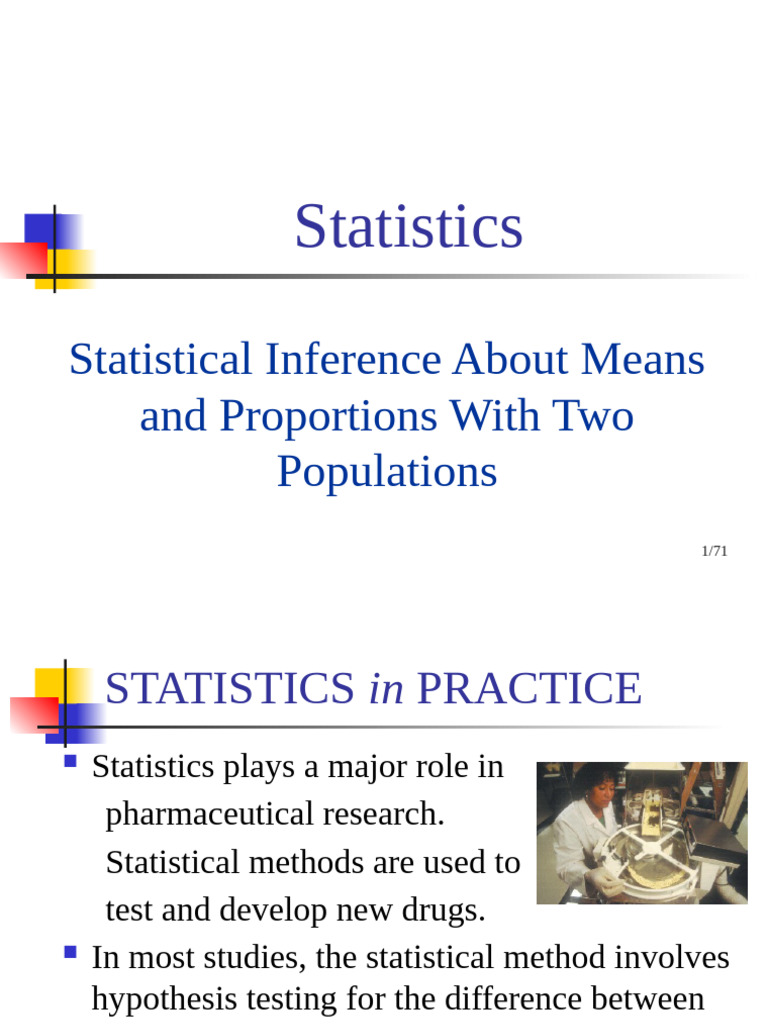 Statistical Inference About Means and Proportions With Two Populations | PDF | Sample Size ...