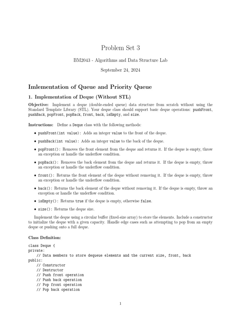Prof Nagarajan Problem - Set | PDF | Queue (Abstract Data Type) | Algorithms And Data Structures