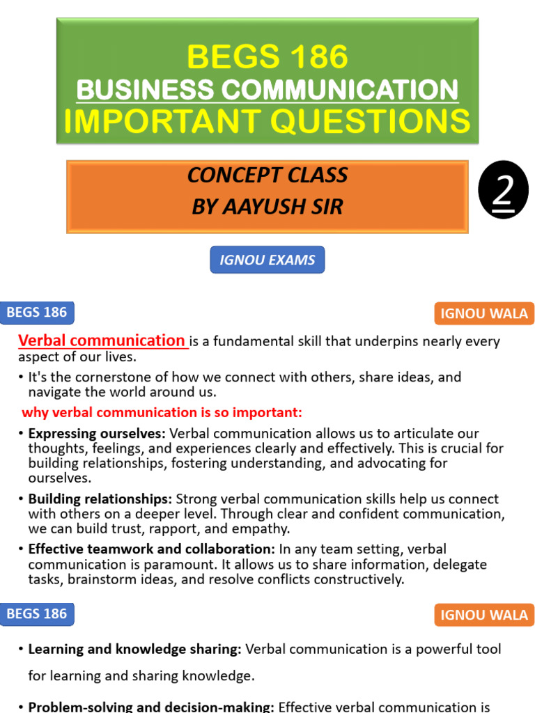 Importance of Verbal Communication Skills | PDF | Communication | Human ...