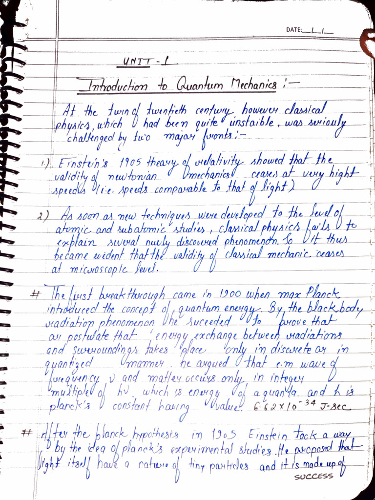 Quantum Unit 1 | PDF