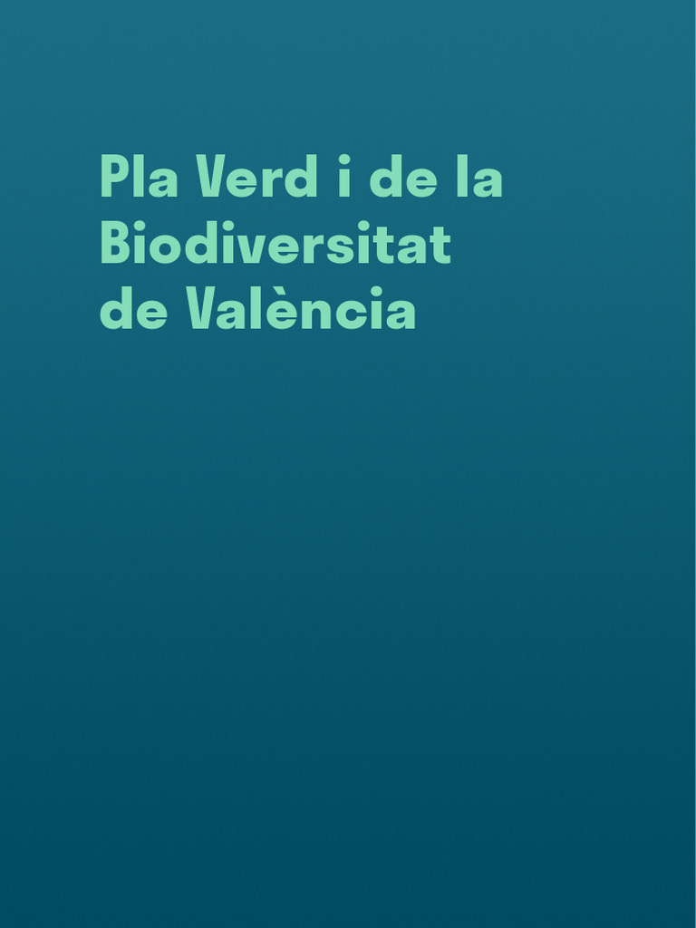 Plan Verde y Biodiversidad València | PDF | Infraestructura verde ...
