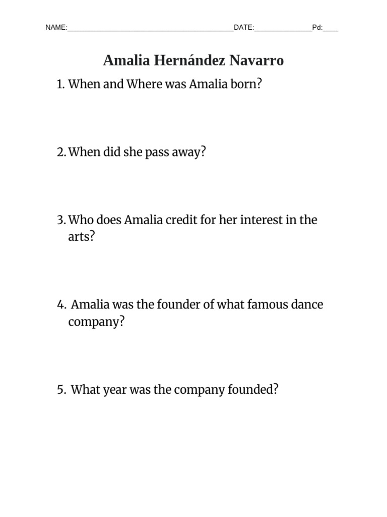 Amalia HDZ Questions | PDF