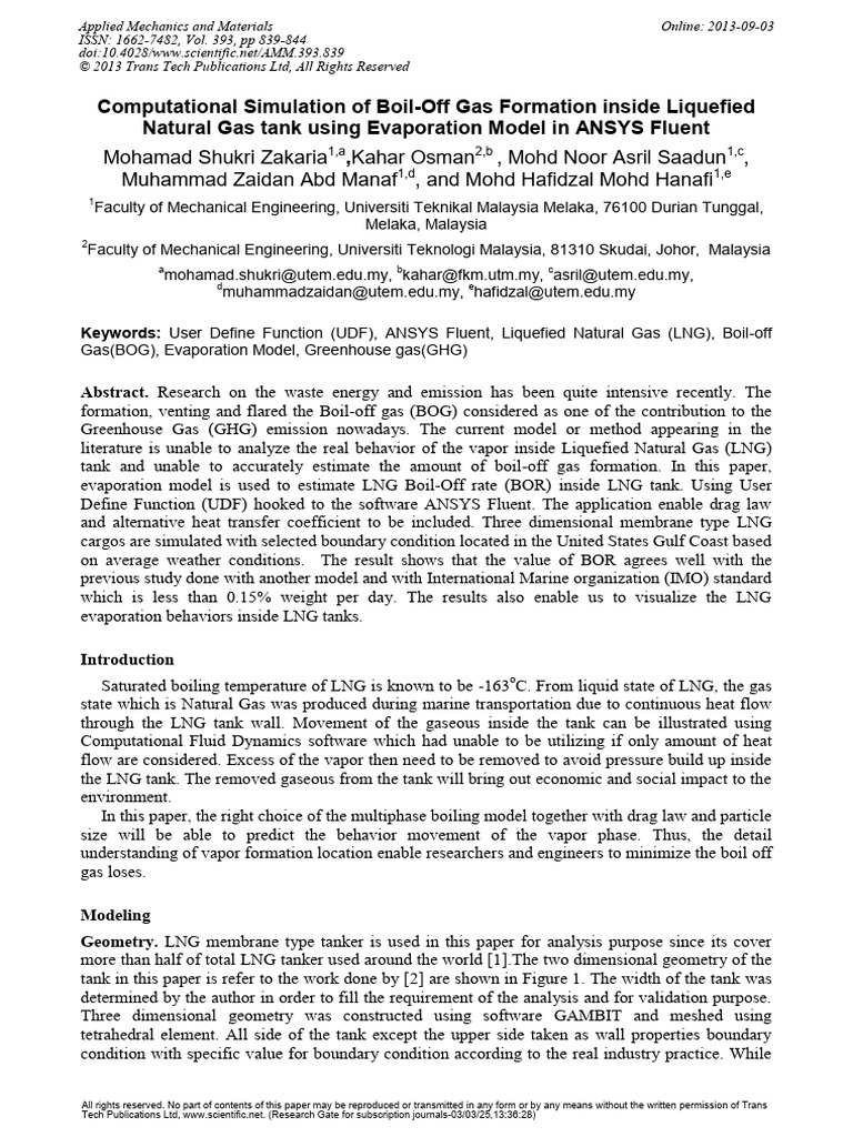 Computational Simulation of Boil-Off Gas Formation | PDF | Liquids ...