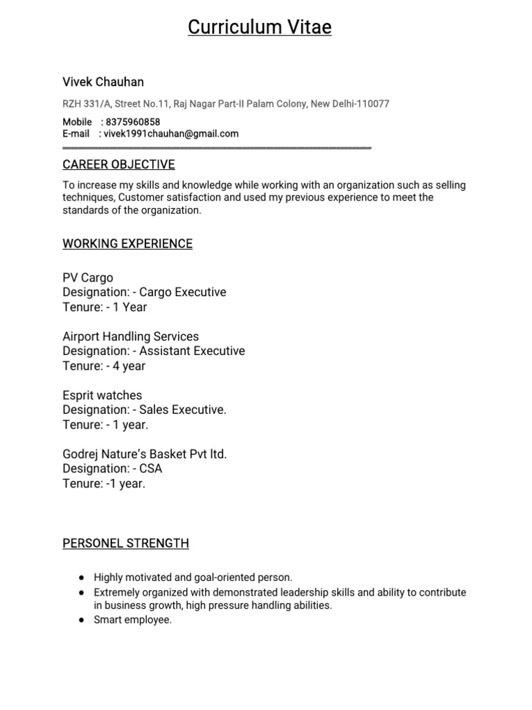 Resume Vivek | PDF