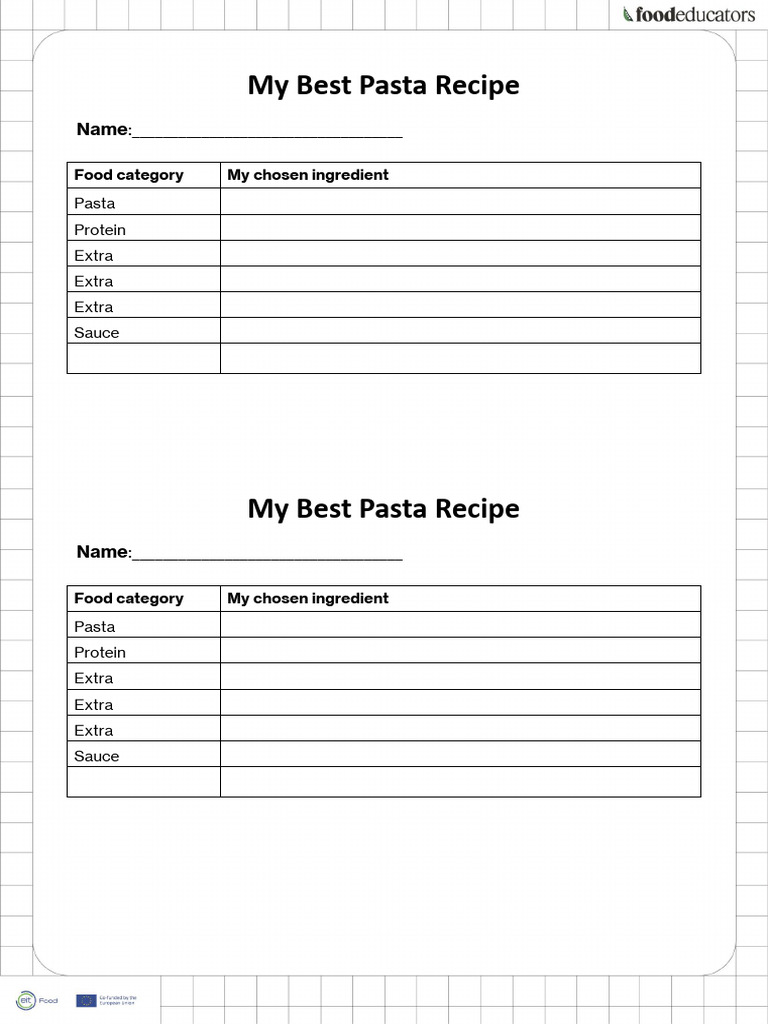 WS My Best Pasta Recipe en | PDF