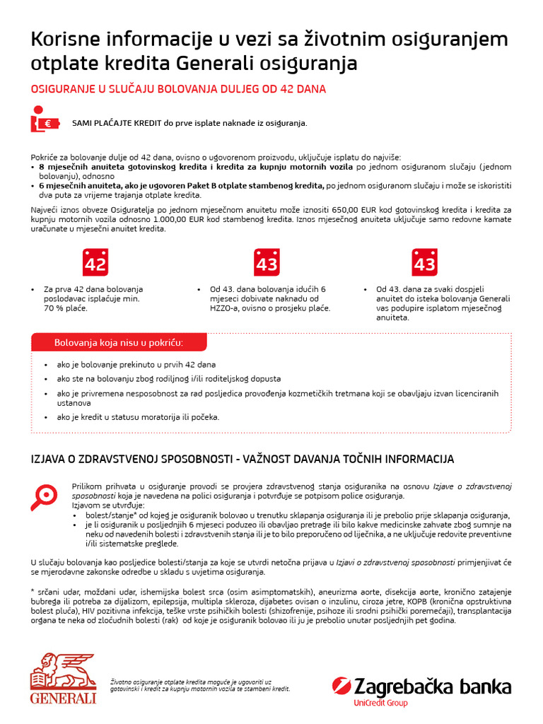 3010 Korisne Informacije U Vezi Sa Zivotnim Osiguranjem Otplate Kredita Generali Osiguranja ...