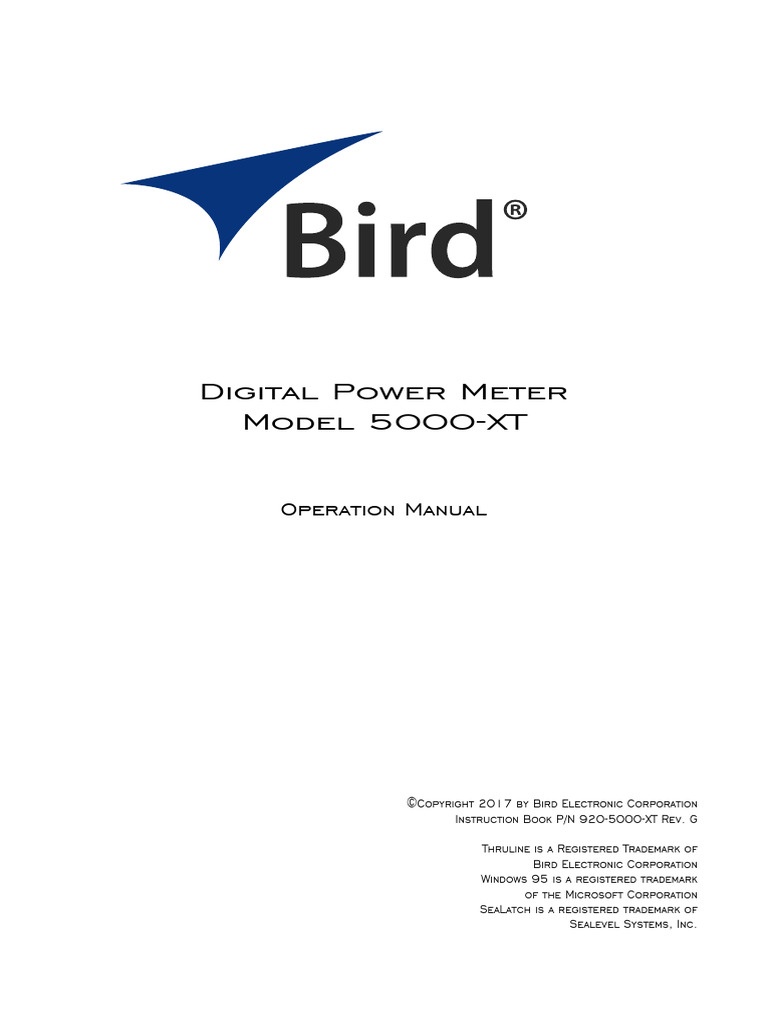 Bird 5000-XT | PDF | Electrical Connector | Electricity