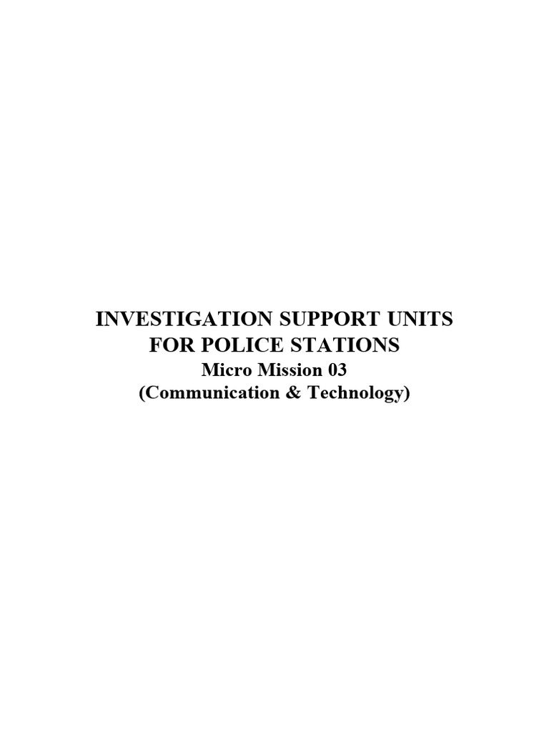 Police Station Investigation Support Units | PDF | Forensic Science ...