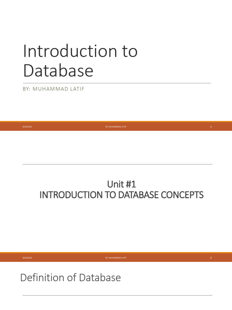 New Course Introduction To Database by Muhammad Latif | PDF ...